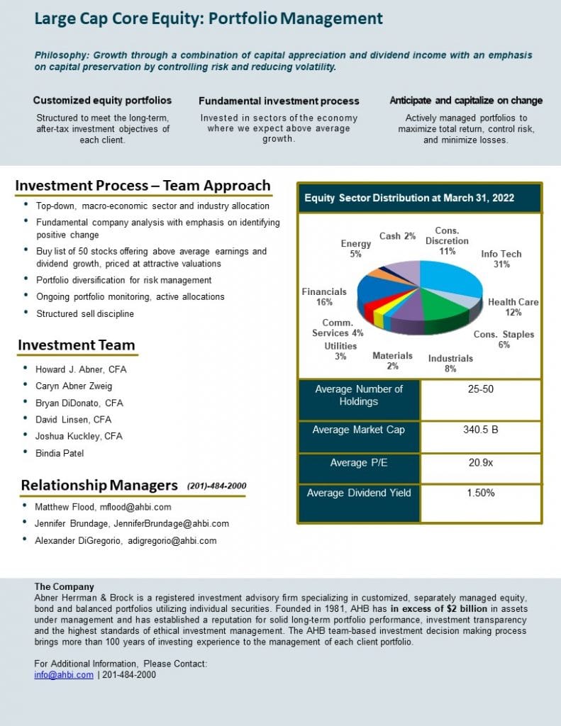 Large Cap Core Equity - AHBI